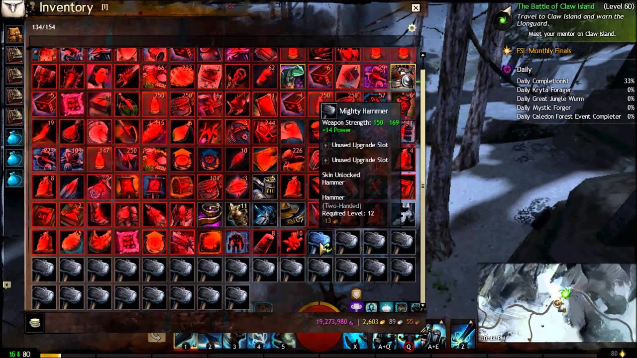Guild Wars 2 How to salvage items in your inventory without moving your ...