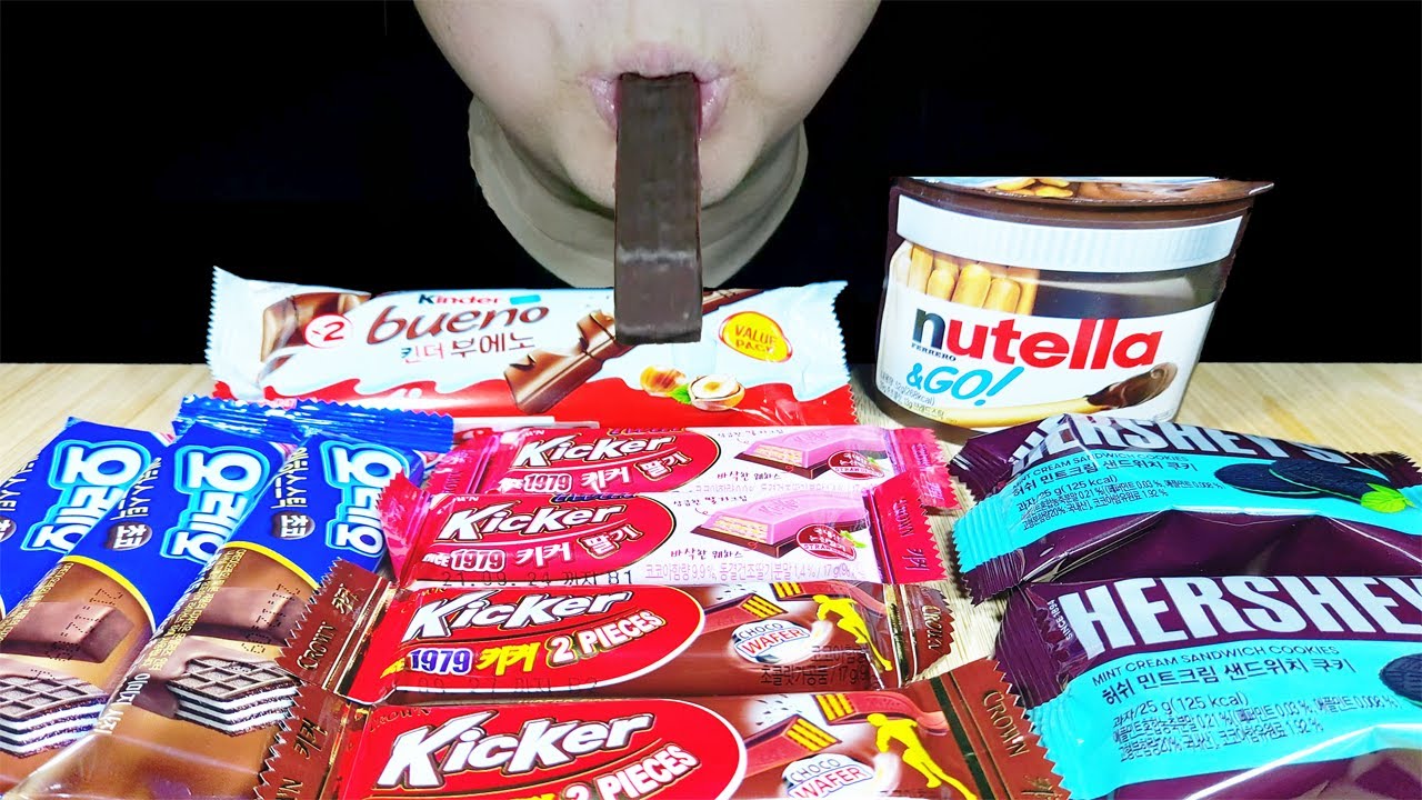 #50__ASMR CHOCOLATE SNACK 초콜릿 과자 먹방 Kicker,HERSHEY'S,KINDER,OREO ...