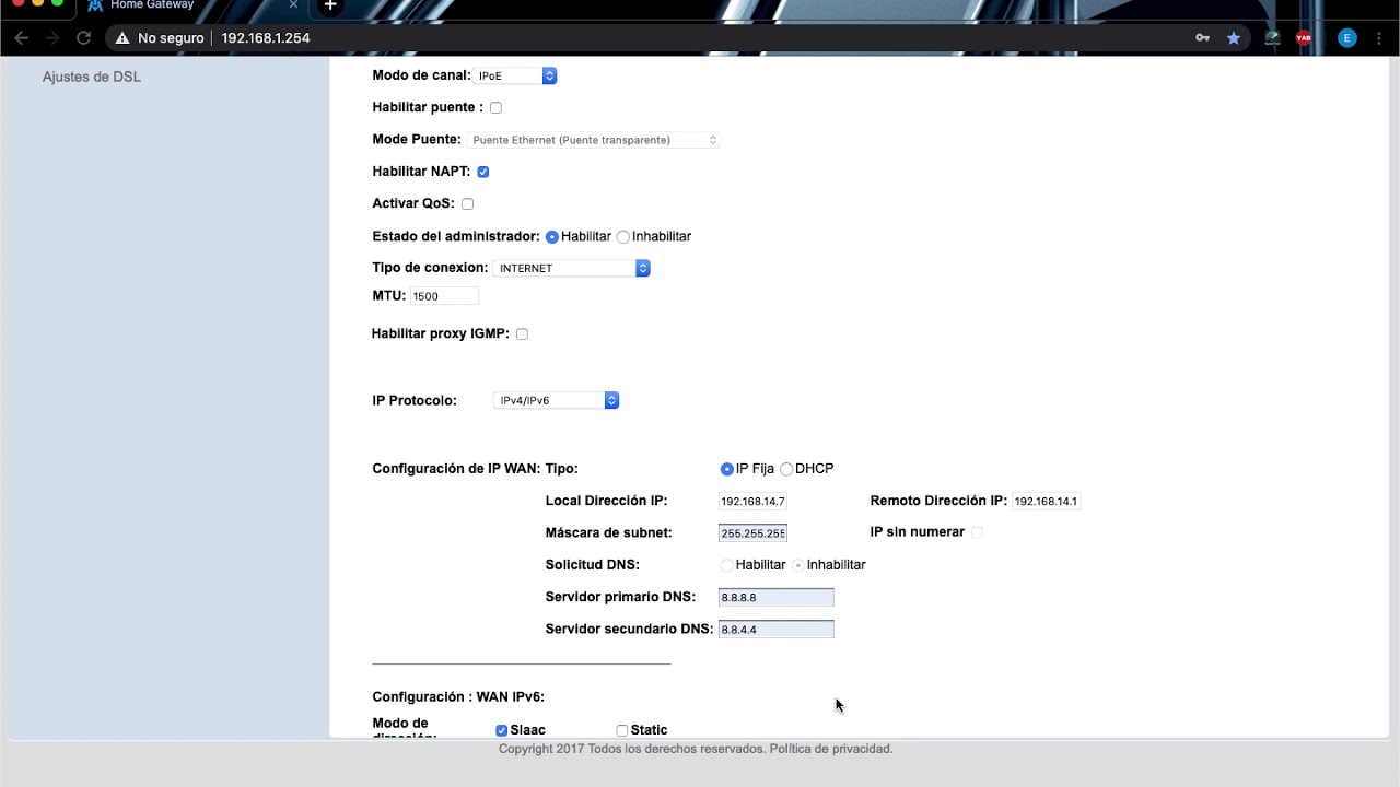 CONFIGURA MODEM PING COMMUNICACION MODELO V7610-I1 EN MODO ROUTER ...