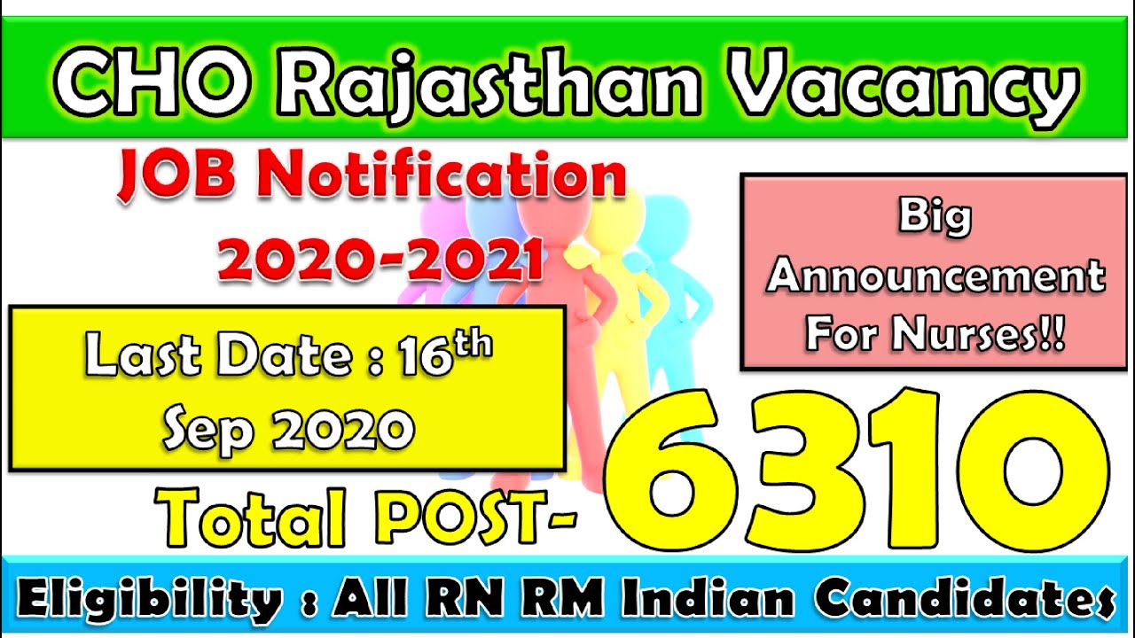 Rajasthan CHO vacancy 2020 -2021 || how to apply CHO Rajasthan vacancy ...