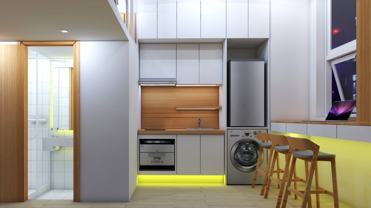 TINY APARTMENT 12sqm ( 129sqft MICRO APARTMENT TOUR ) | SPACE SAVING ...