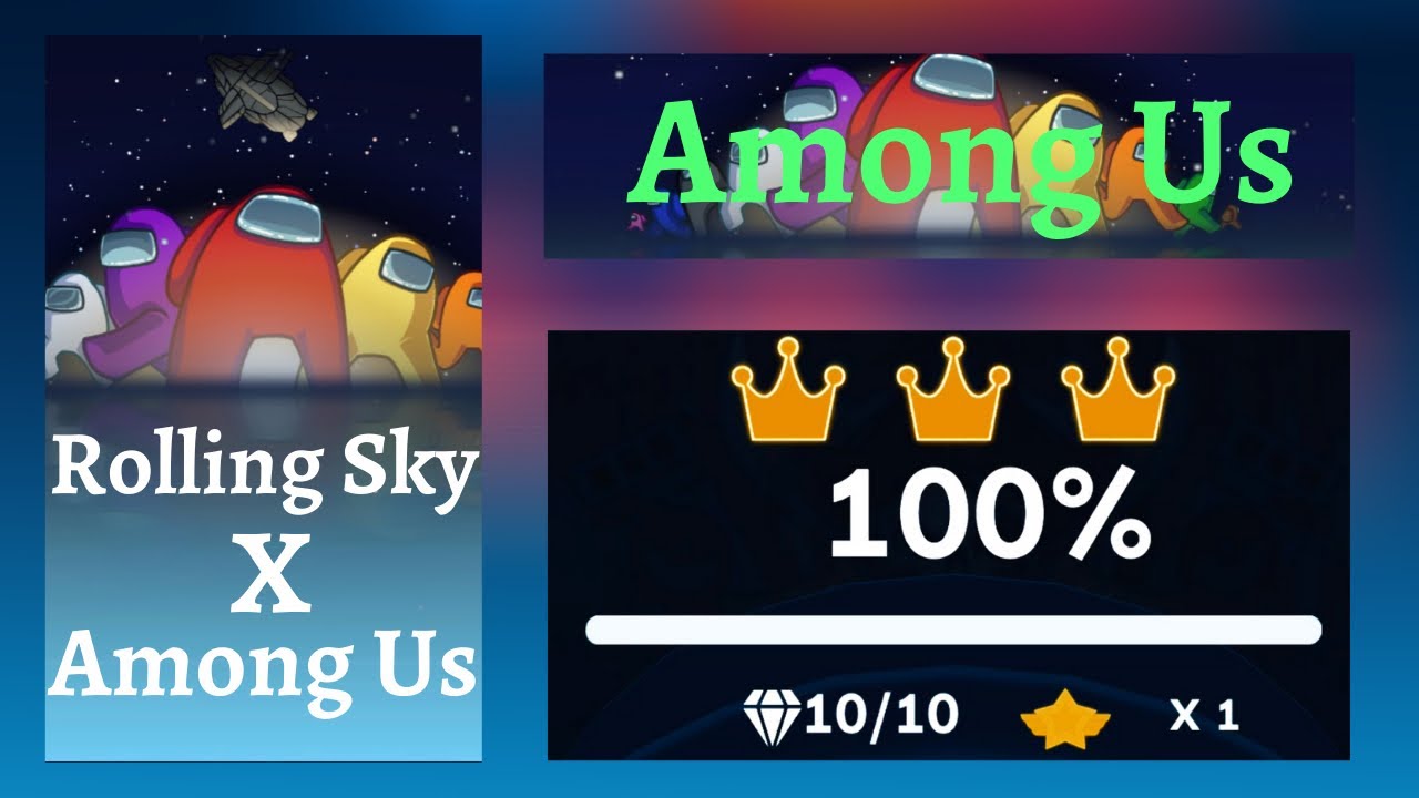 Rolling Sky | Among Us Level 54 [FANMADE] - YouTube