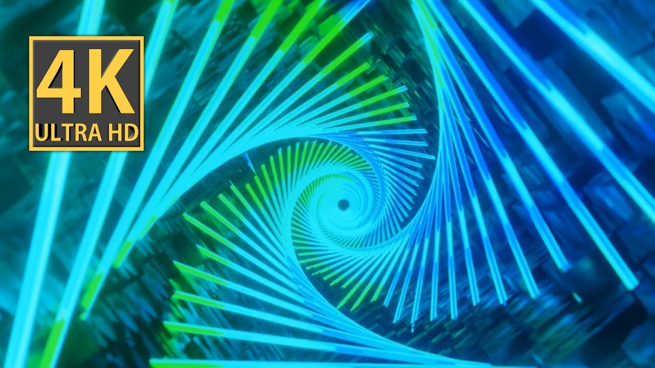 Abstract Background Video 4k Screensaver TV 10 h VJ LOOP NEON Teal Blue ...
