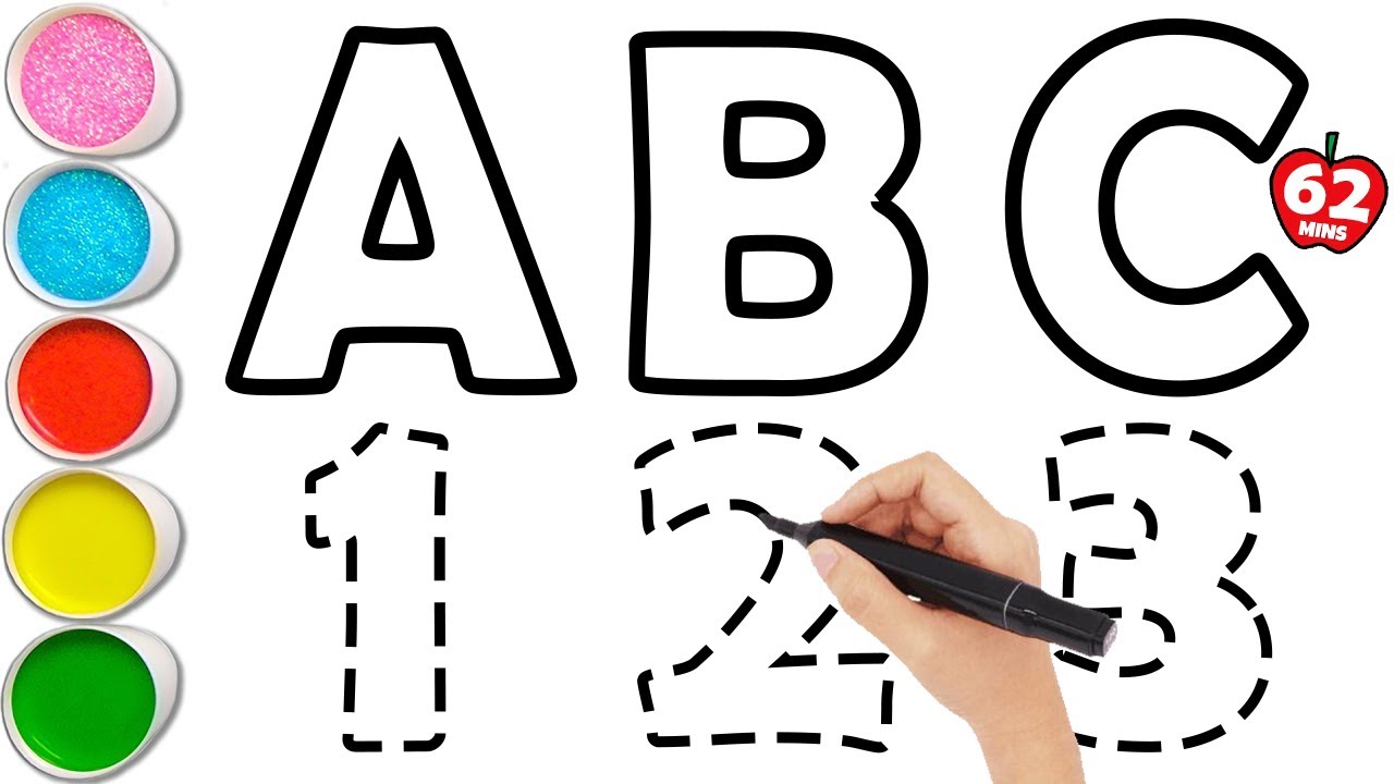 Learn ABC's for Toddlers | Learn Numbers and Shapes Drawing, Coloring ...