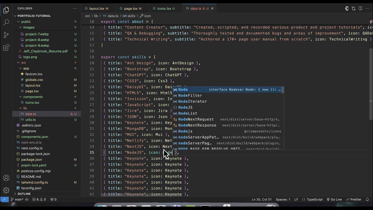 Build a Complete Portfolio with NextJS, TailwindCSS, shadcn/ui, framer motion, and DaisyUI - YouTube