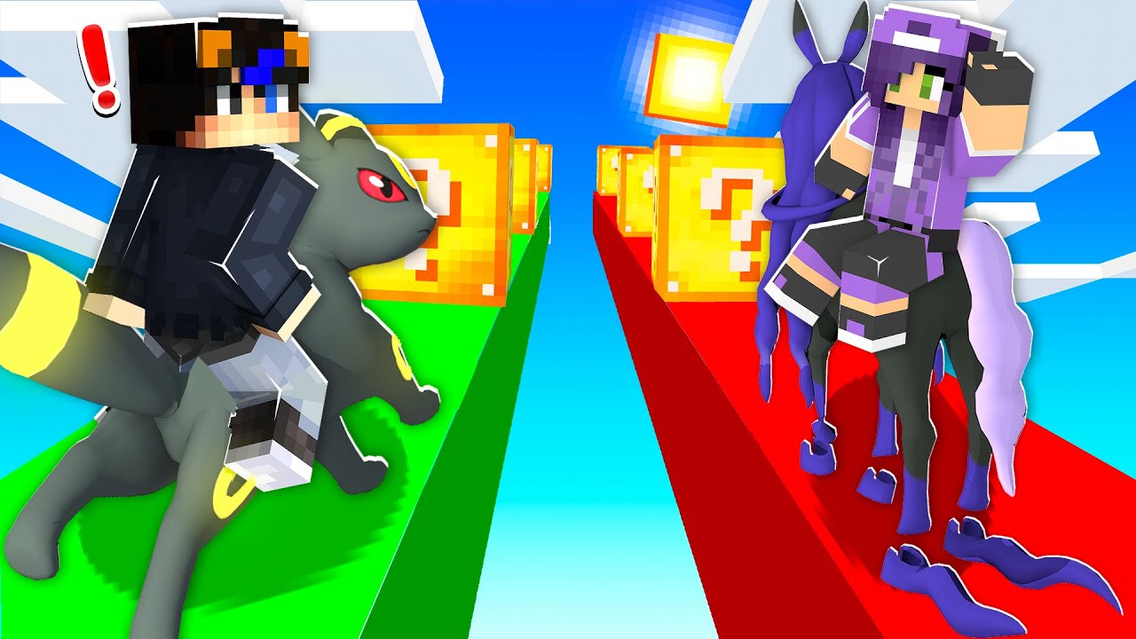 Carrera De Lucky Block Pixelmon En Minecraft Youtube