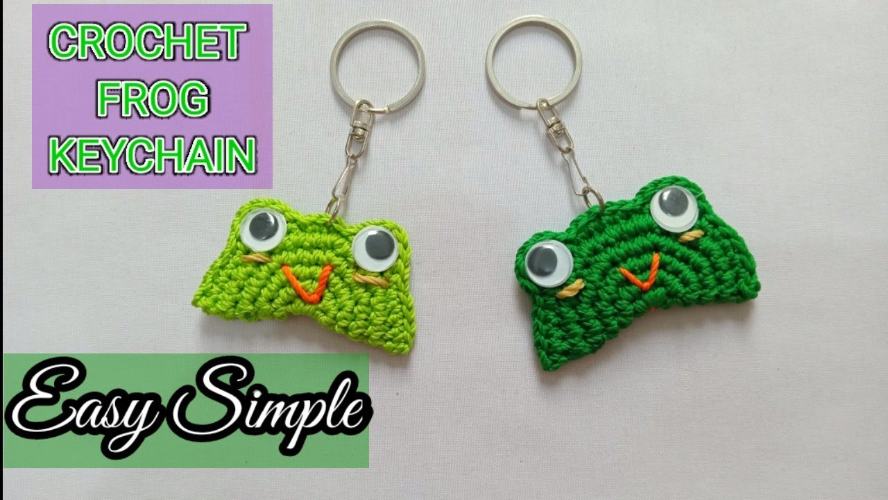 GANTUNGAN KUNCI KATAK/KODOK RAJUT, CROCHET FROG KEYCHAIN,DIY, TUTORIAL ...