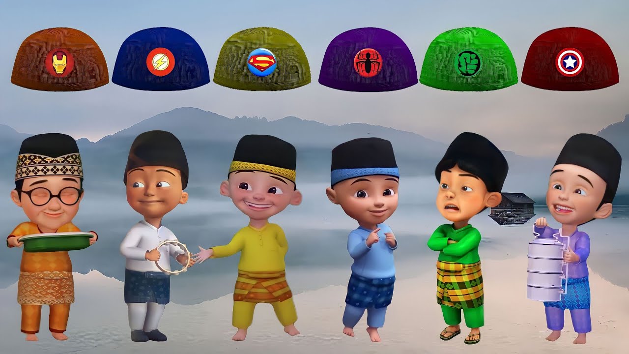 UPIN, IPIN, MAIL, FIZI, IJAT, DAN EHSAN MEMAKAI PECI SUPERHERO😱‼️ ...