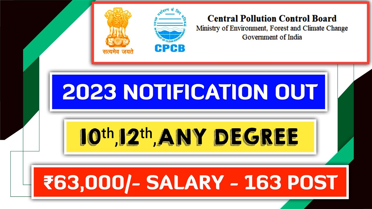 CPCB 2023 Full Notification Out | Central Pollution Control Board ...