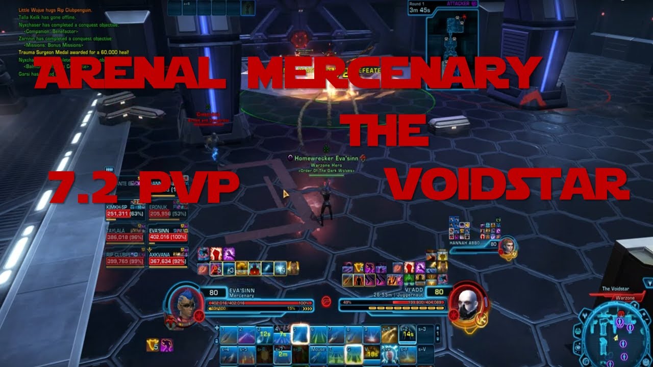 SWTOR 7.2 PvP - Arsenal Mercenary - The Voidstar - YouTube