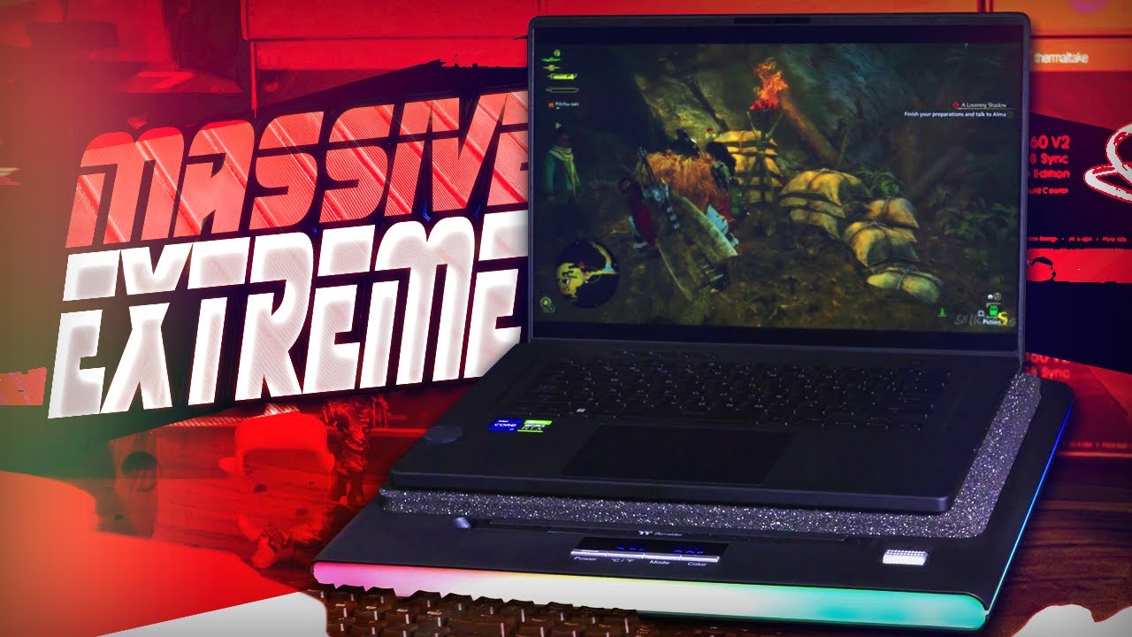 Thermaltake Massive Extreme RGB Laptop Cooler (Up to 18") - YouTube