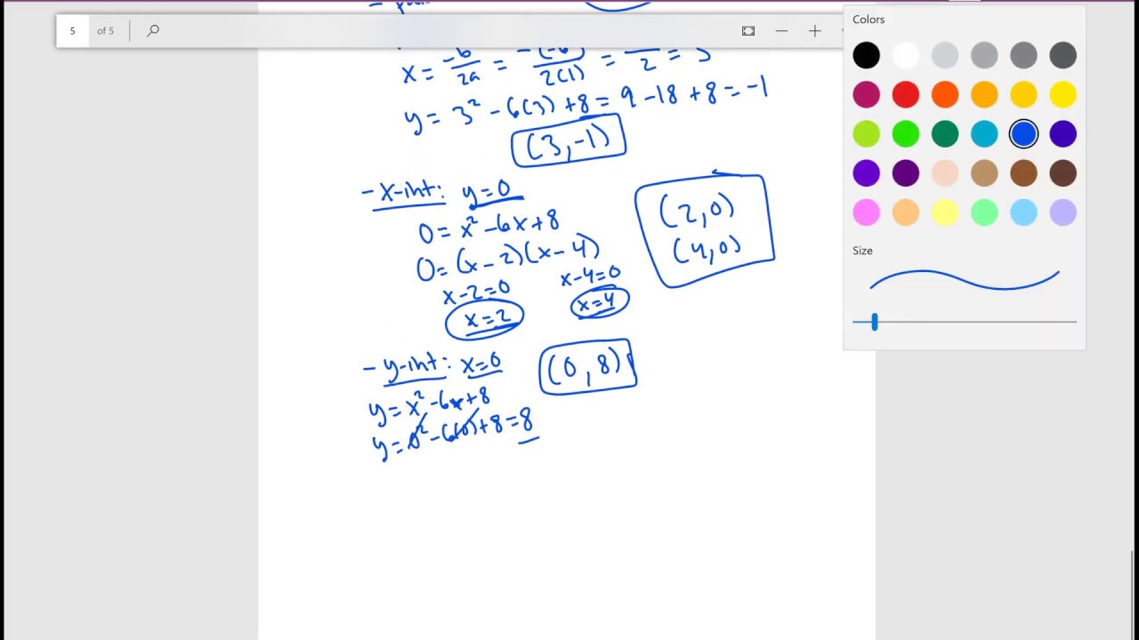 Math 96: Graphing Quadratics Part 3 - YouTube