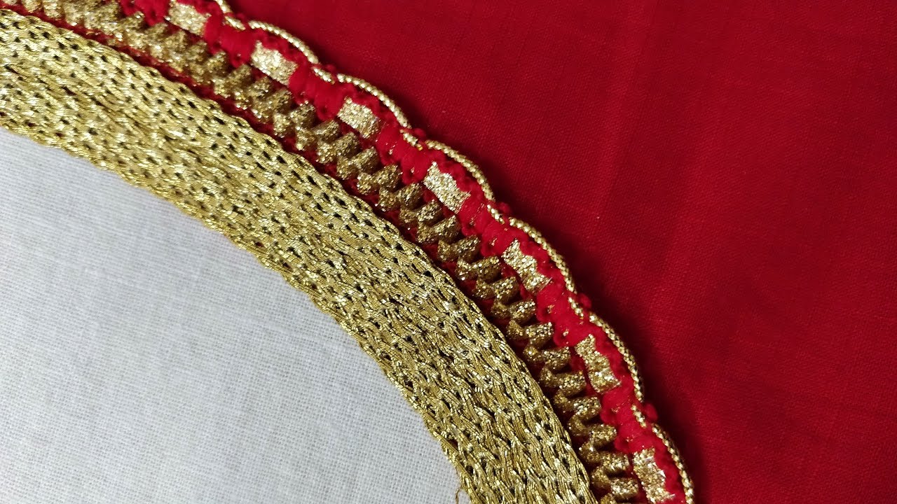 Make a Deep Round Neck With Broad Lace Neck Design Cutting and ...