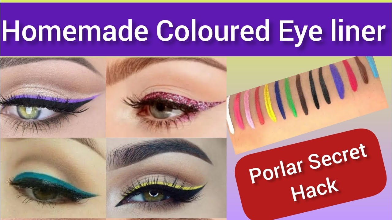 Homemade Coloured Eye liner Tricks ⭐ - YouTube