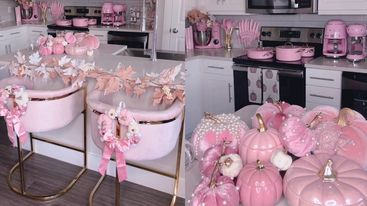 FALL | AUTUMN 2024 Cozy Pink Girly Kitchen Apartment Tour / Decorate ...