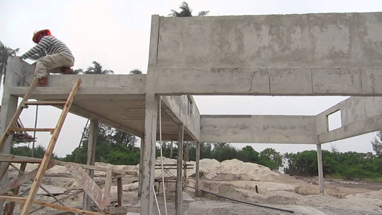 beach villa reinforced concrete frame - YouTube