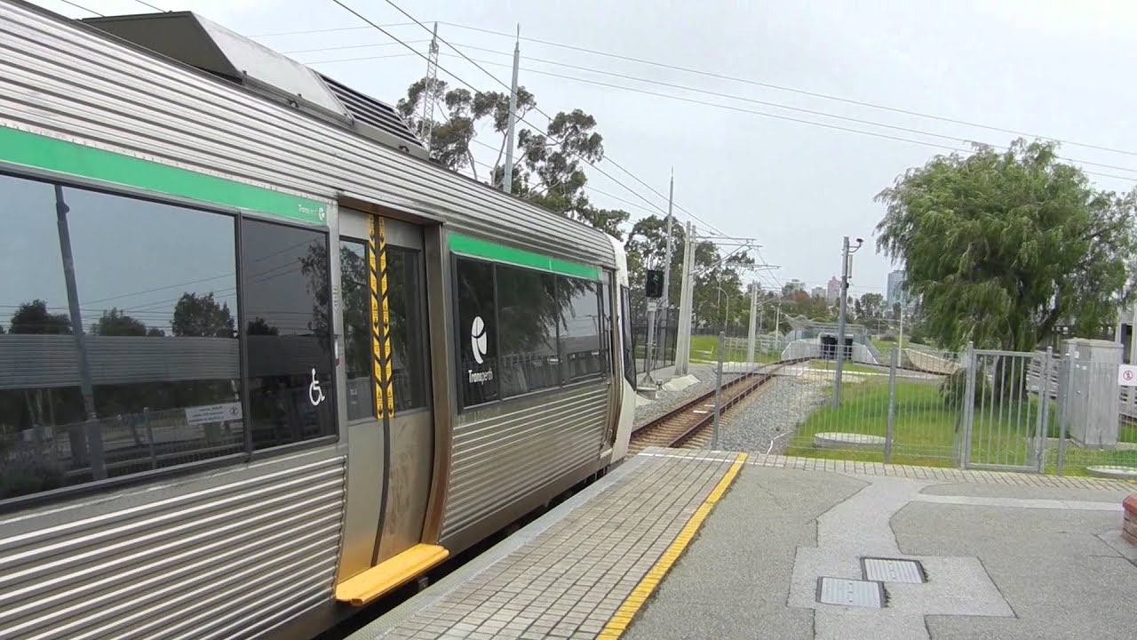 Two trains of Transperth type A Series East Perth station - YouTube