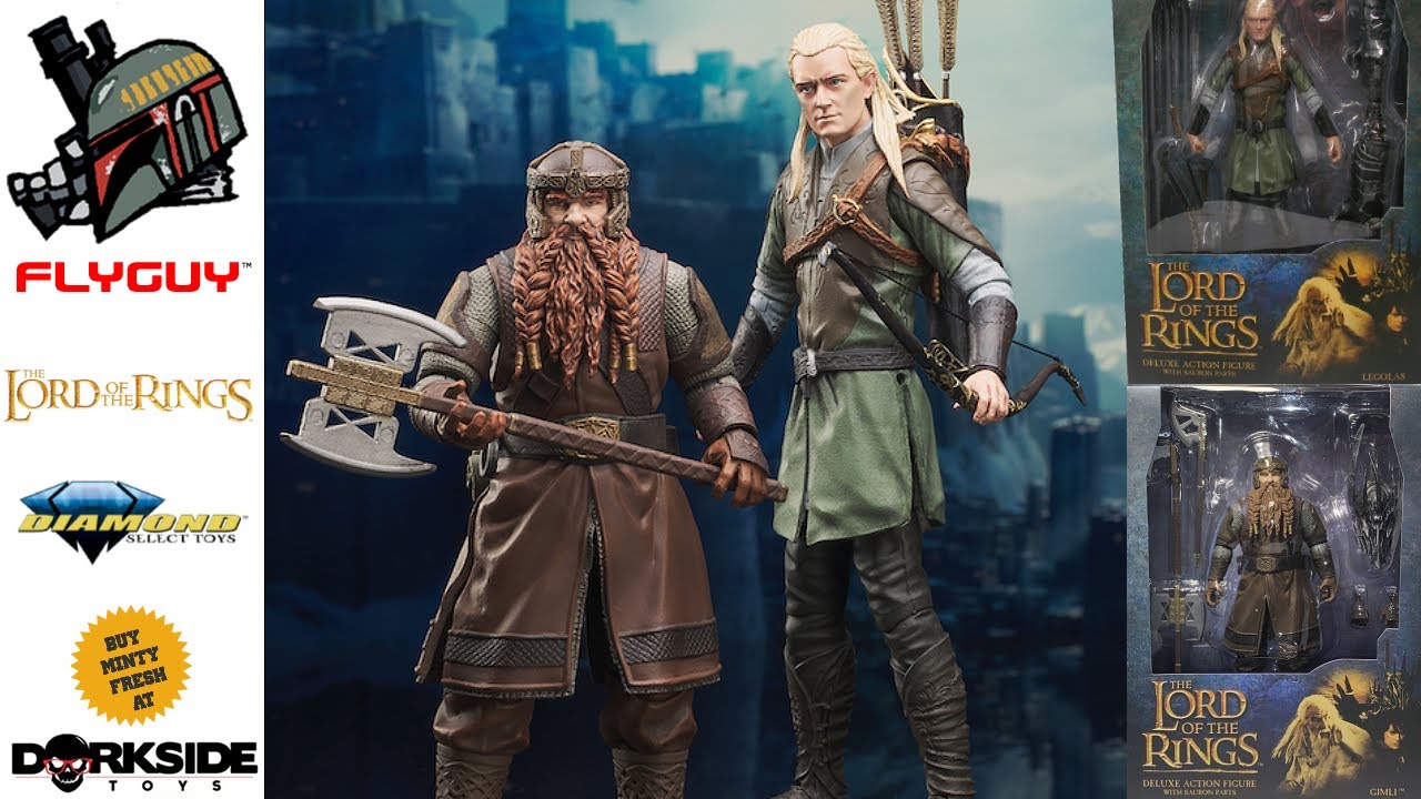 FLYGUYtoys Diamond Select Toys Lord Of The Rings Gimli & Legolas Sauron ...