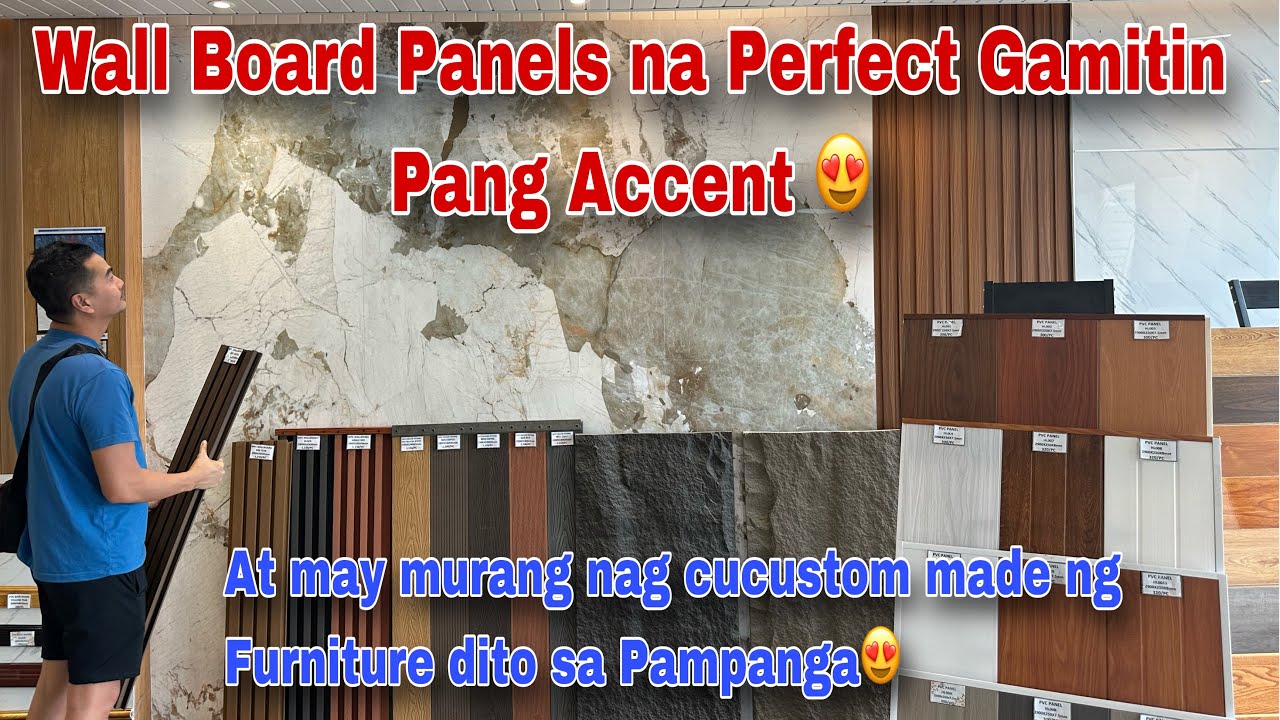 Mga materyales na pang sa Accent wall gaya ng UV board PU stone at ...