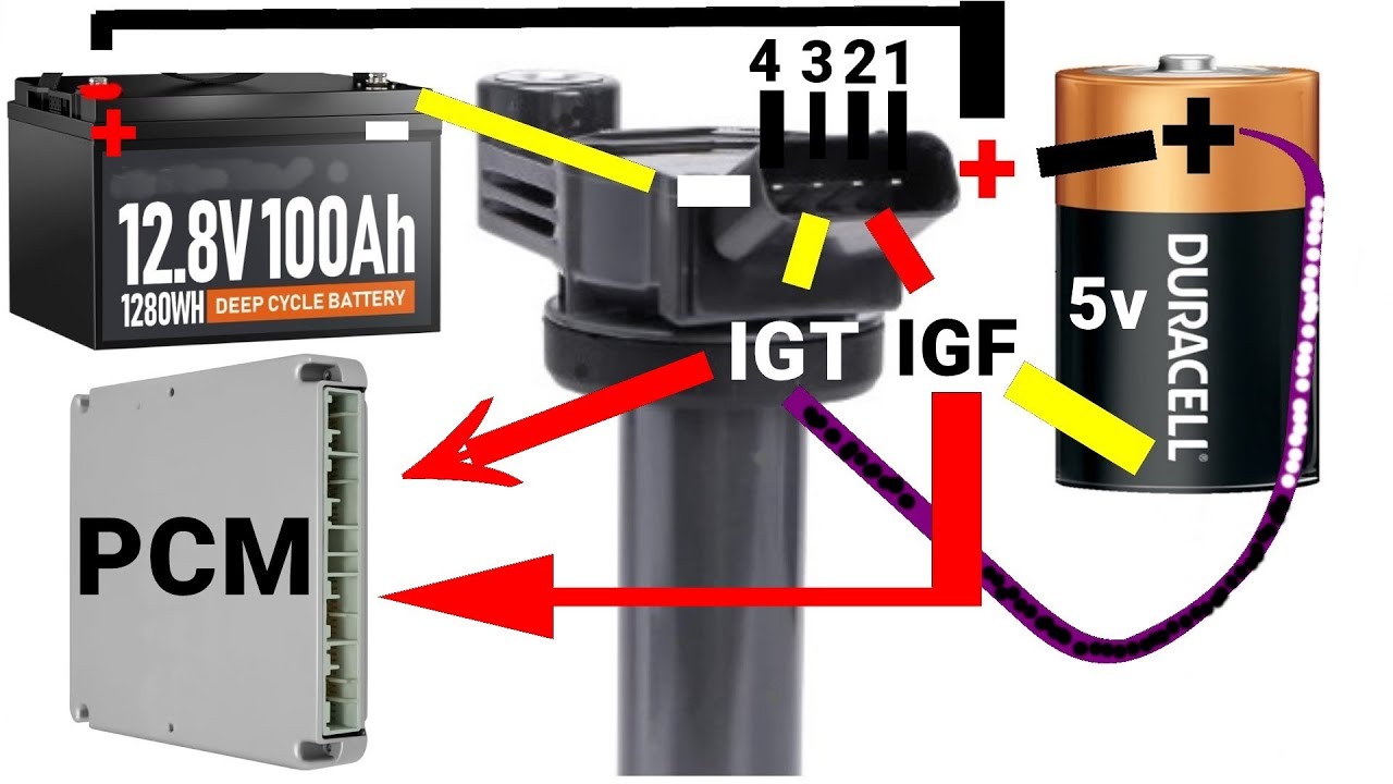 Toyota 4 Wires 3 Wires Ignition Coil Test With A Multimeter - YouTube