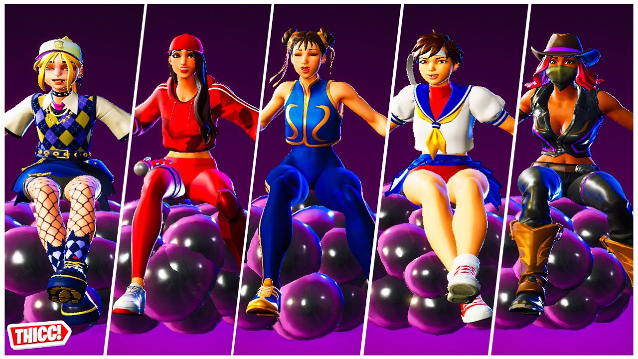 Fortnite Boba Snack Emote Showcase With All Thicc Girl Skins ππ Chapter 4 Very Sus Emoteπ₯ Who
