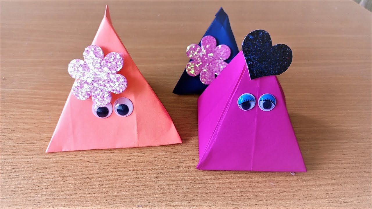 CUTE TRIANGLE MINI GIFT IDEAS//HOW TO MAKE A MINI PAPER GIFT BAG//EASY ...