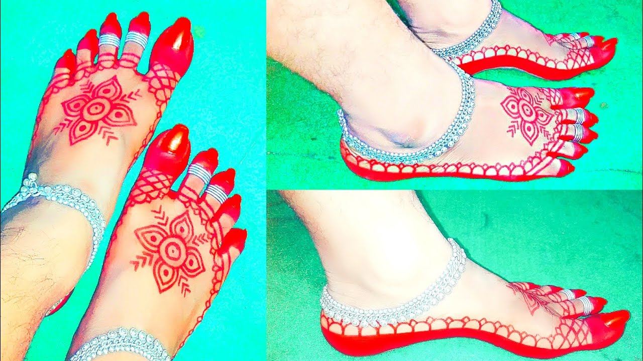 Hariyali Teej Special Bengali Alta Design | Feet alta design bengali ...