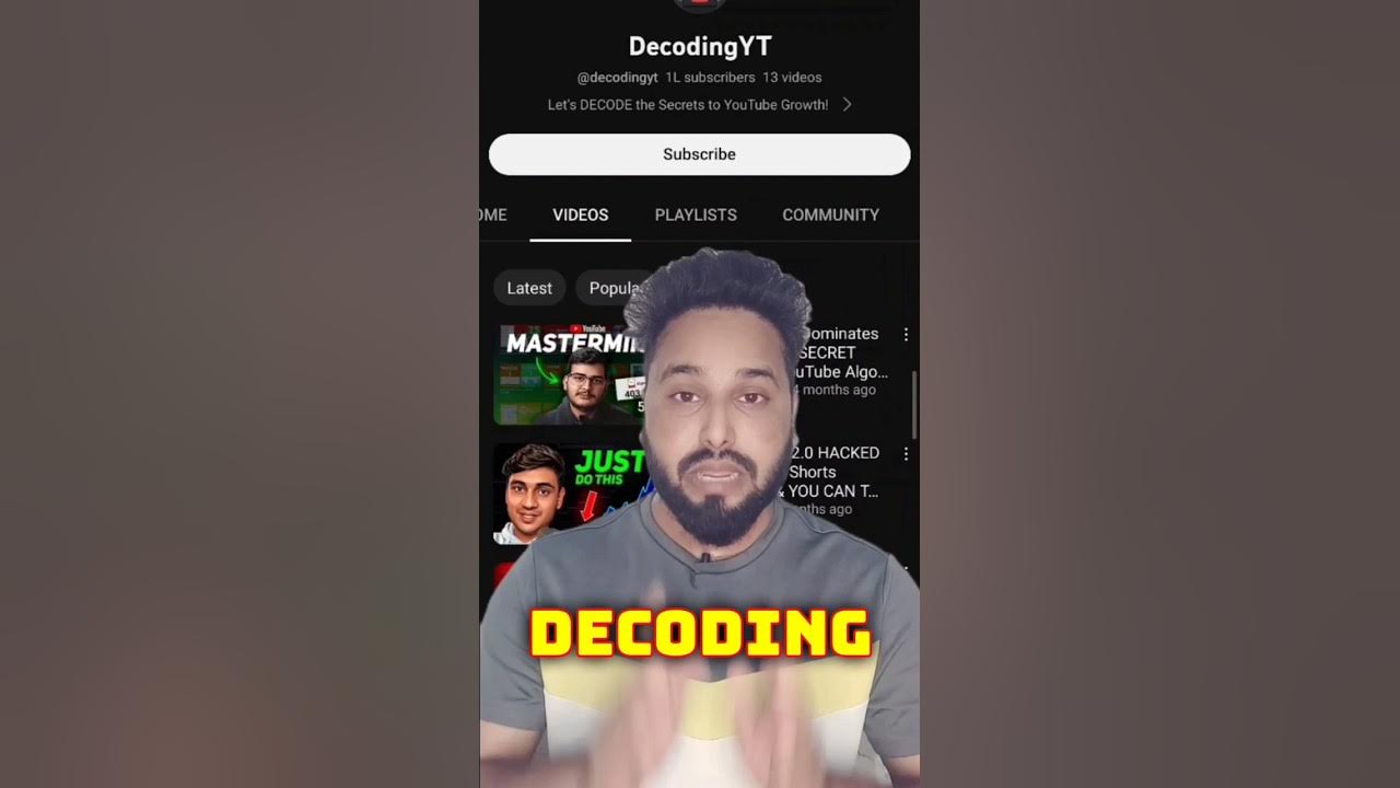 Decodingyt Growth Secret How Decoding Yt Complete 100k Subscriber In Just 13 Videos Secret