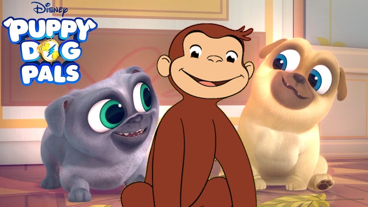 Jorge el Curioso juega con Puppy Dog Pals, Jorge el Curioso pasea ...