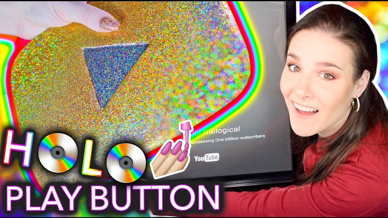 Painting my YouTube Play Button with HOLO NAIL POLISH - YouTube