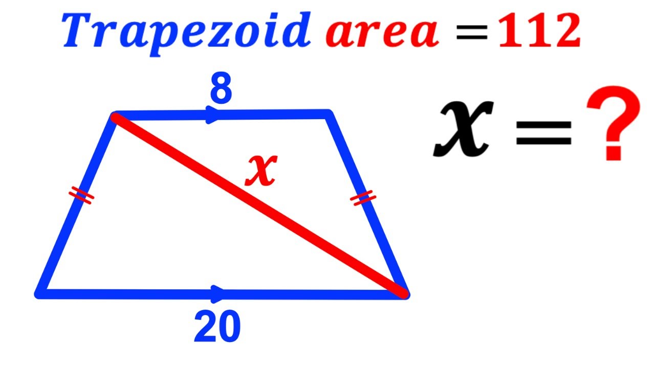Can you find diagonal length X of the Trapezoid? | (Trapezium) | #math ...