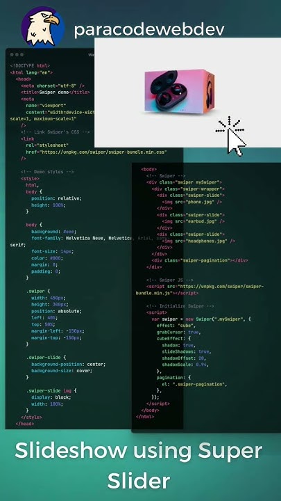 Slideshow using swiper slider and CSS - YouTube