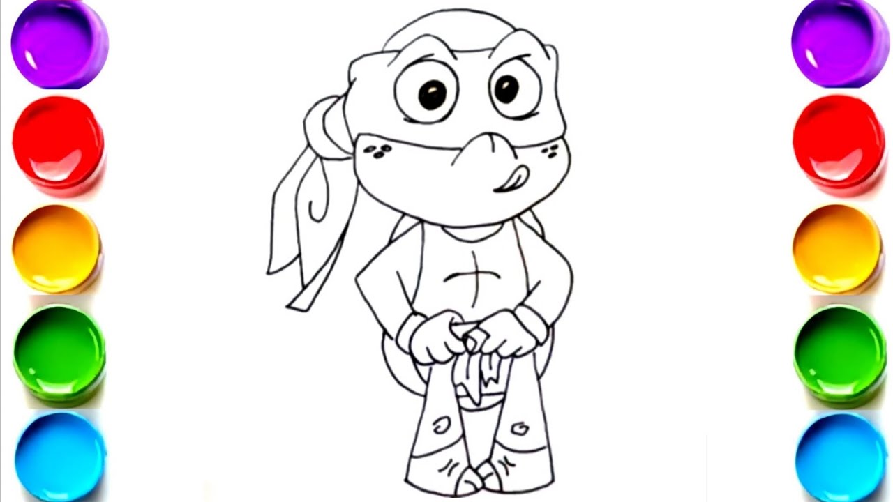 how to draw Raphael from ninja turtles || painting and coloring for ...
