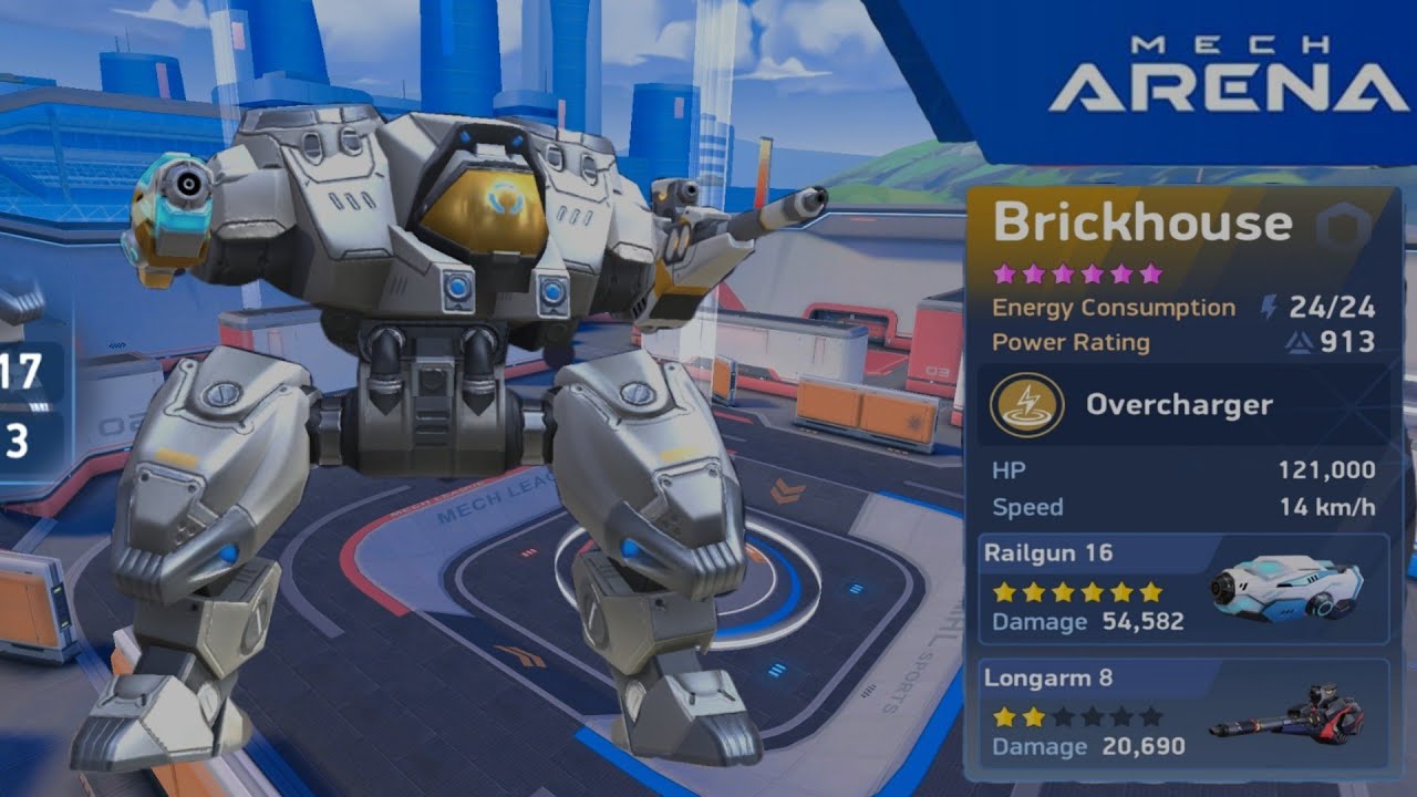 Mech Arena Brickhouse With Railgun 16 Longarm 8😘||Mech Arena Map|🔥 ...