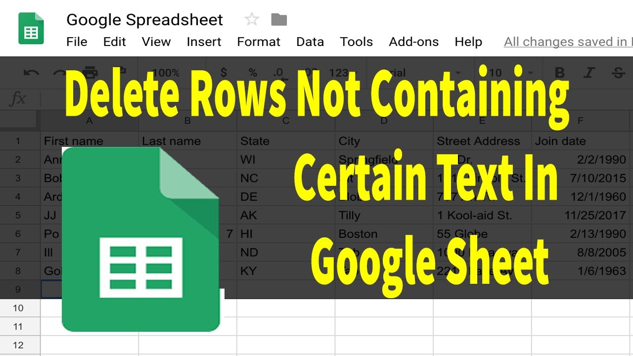 How To Delete Rows Not Containing Certain Text In Google Sheet Google How To Delete Rows Not Containing Certain Text In Google Sheet Google