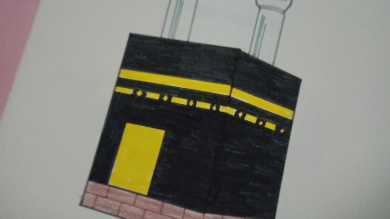 Islamic drawing step by step|| How to draw Kaaba drawing easy|| Kaaba drawing tutorial - YouTube