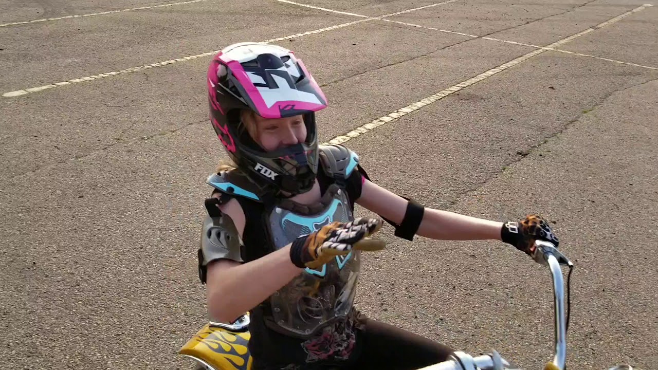 Emily riding her mini chopper - YouTube