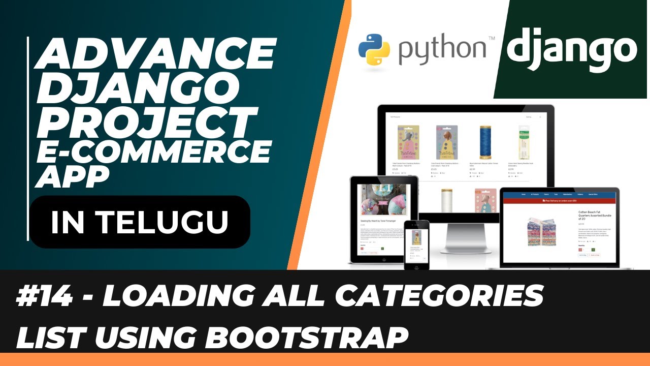 #14 loading categories using Bootstrap | DJANGO IN TELUGU | Django e ...