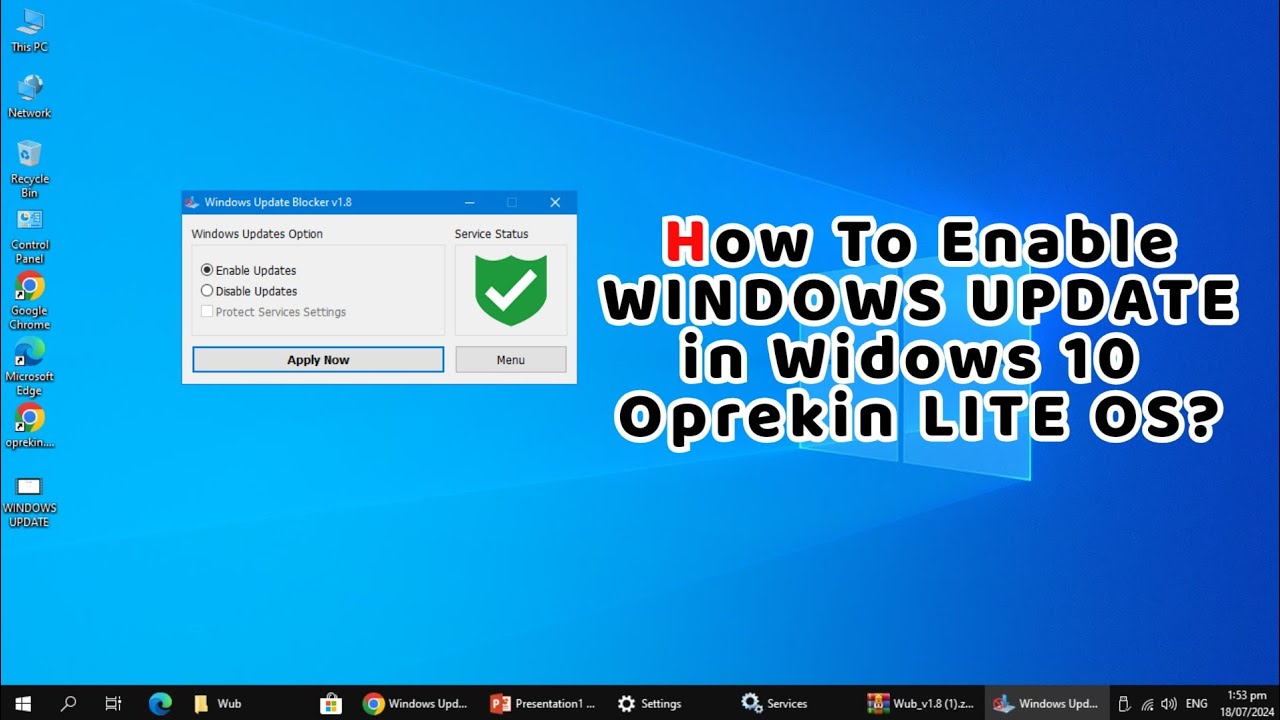 How To Enable Windows Update in Window 10 Oprekin Lite OS? | Tech Tips ...