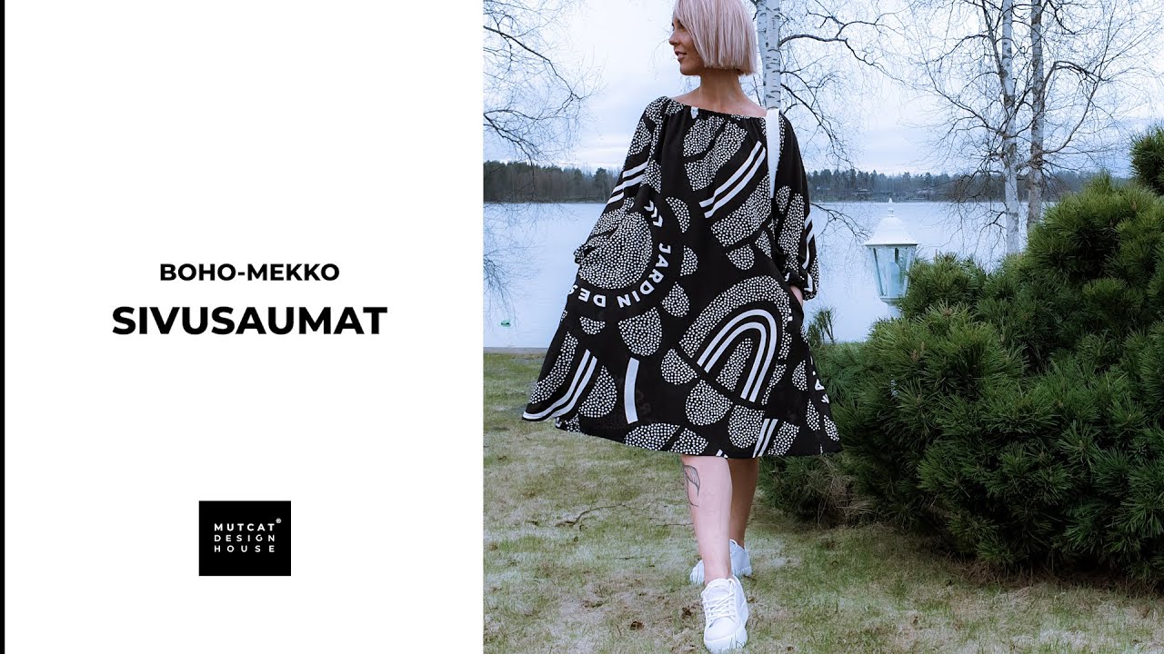 Boho-mekko rimpsu-versio: Sivusaumojen ompelu - YouTube