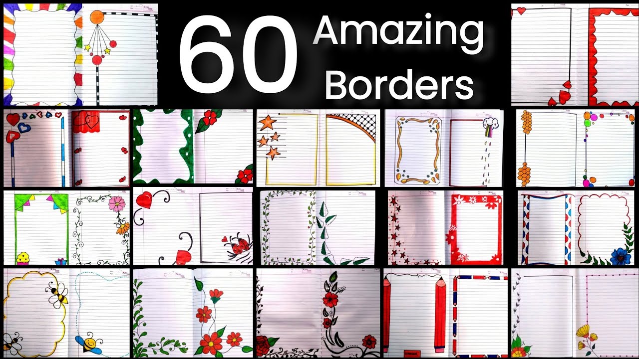 60 very beautiful borders for projects handmade|Latest notebook border ...
