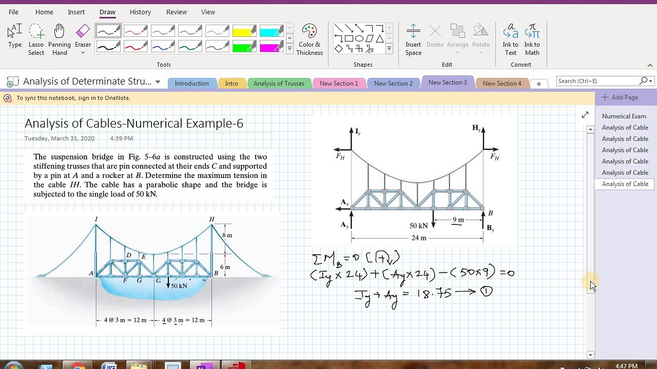 Analysis of Cables-Numerical Example-6 - YouTube