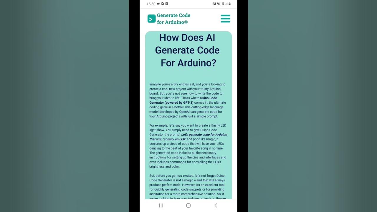 Automate Your Arduino Projects With Duino Code Generator Ai Powered Code Creation Ai Tool