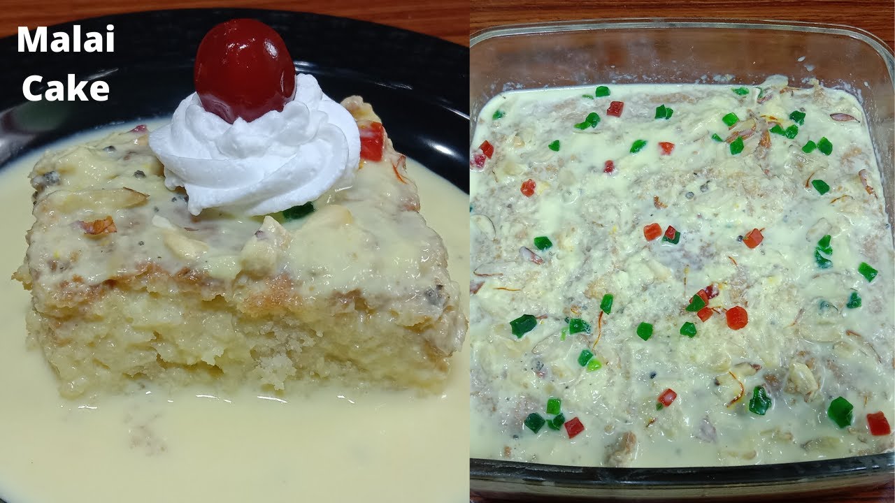 Super Soft Malai Cake Recipe || Rabri Cake || Eggless || Without Oven ...