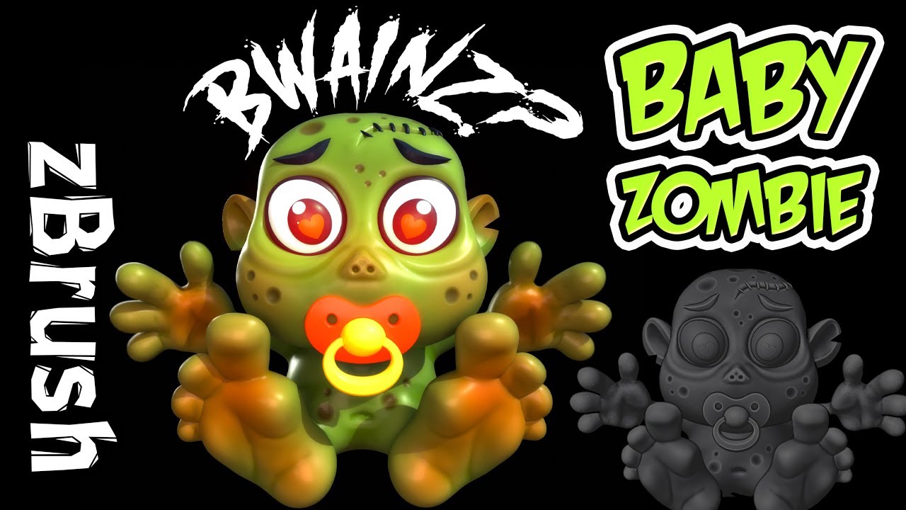 Super Cute Baby Zombie Character - zBrush Tutorial - YouTube
