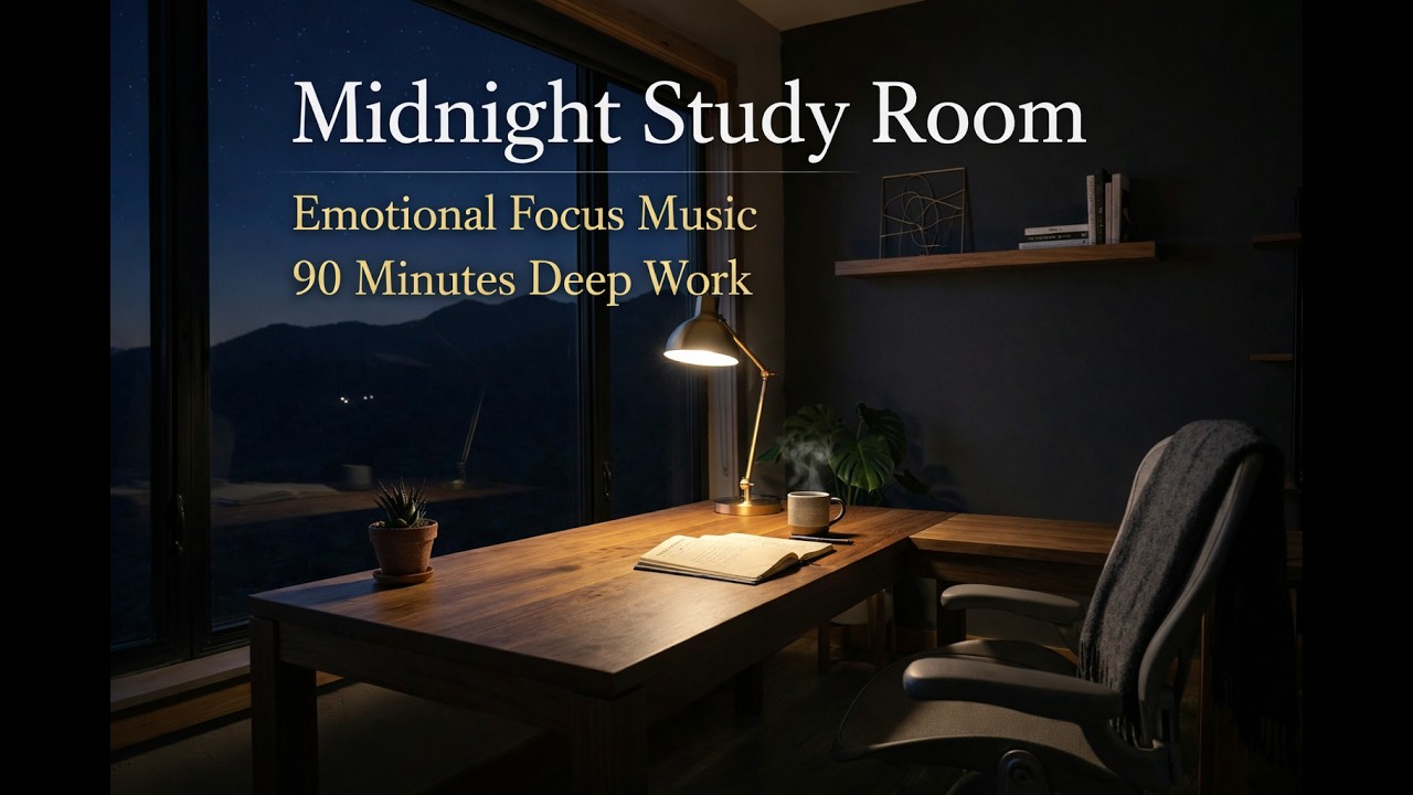 Midnight Study Room | Emotional Focus Music | 90 Minutes Deep Work ...