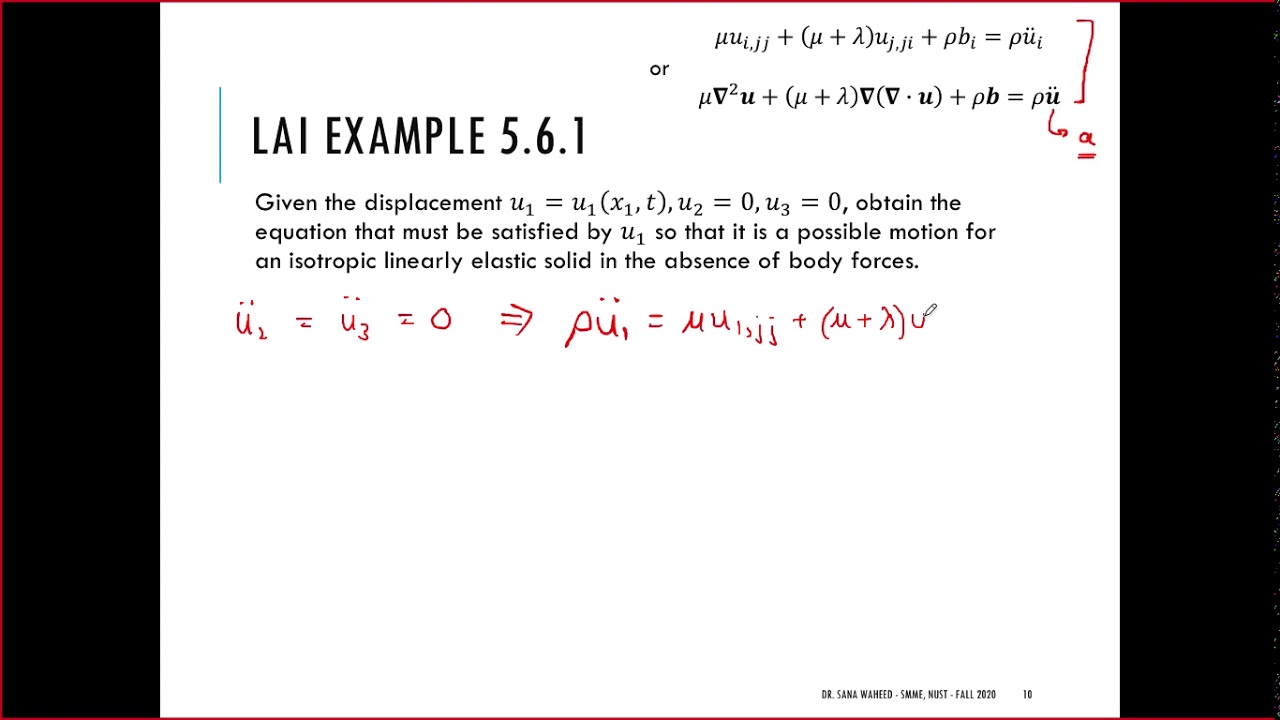 Continuum Mechanics - Lec 10 - BVP example - Elastodynamics - YouTube