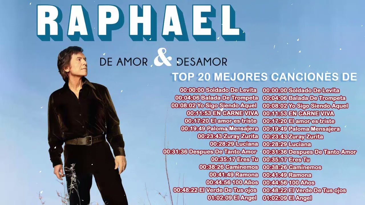 LAS 10 GRANDES CANCIONES DE RAPHAEL | RAPHAEL SUS MEJORES ÉXITOS | Las Mejores Canciones De ...