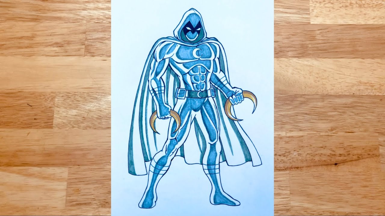 How to draw Moon Knight (full body) - YouTube