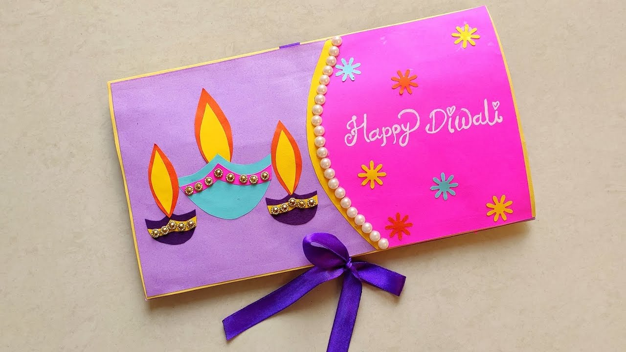 Beautiful DIY Handmade diwali card idea..How to make card for diwali ...